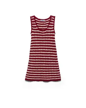 Prada Cotton Crochet Mini Dress Red