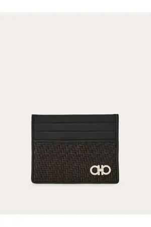 FERRAGAMO Woven Credit Card Holder