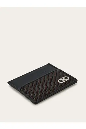 FERRAGAMO Woven Credit Card Holder
