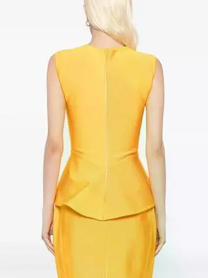 HERVE L. LEROUX Bandage Peplum Top - Yellow