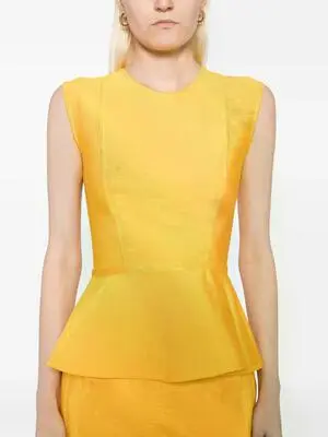 HERVE L. LEROUX Bandage Peplum Top - Yellow