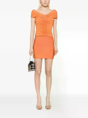 HERVE L. LEROUX Bandage Mini Skirt - Orange