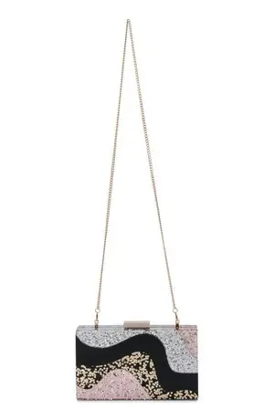 OLGA BERG Paris Wavy Acrylic Frame Clutch