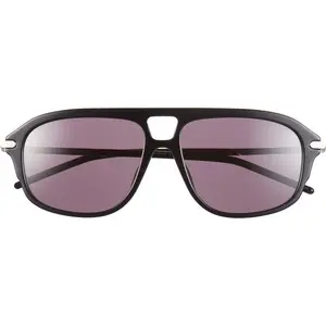 Givenchy Pilot Sunglasses - Shiny Black / Smoke
