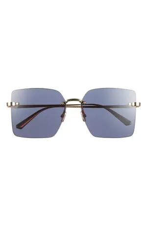 Dior Frameless Square Sunglasses - Shiny Gold Dh / Blue