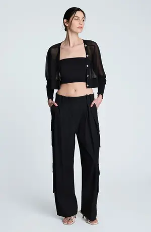 KENNETH COLE Saddle Shoulder Crop Cardigan
