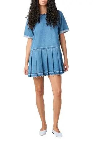 TT STUDIOS Coco Pleated Denim Mini Dress