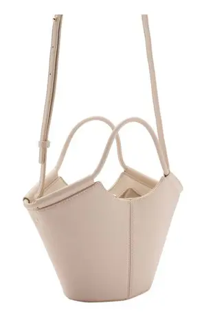 Mango Mini Faux Leather Shopper Bag - Off White