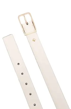 Kate Spade New York Leather Belt With Spade Buckle - Parchment