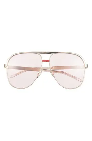 Givenchy 62mm Oversize Pilot Sunglasses - Shiny Endura Gold / Violet