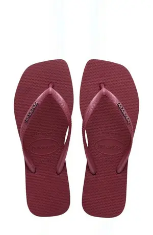 Havaianas Slim Square Logo Flip Flop - Amaranth