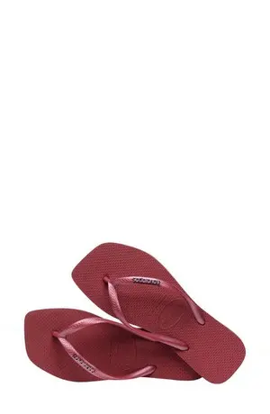 Havaianas Slim Square Logo Flip Flop - Amaranth