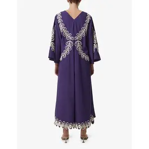 LEEM V-neck Embroidered Cotton Kaftan