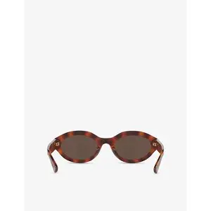 Gucci Gg1579s Oval-frame Sunglasses - Brown