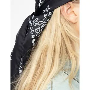 Zadig&Voltaire Debbie Bandana-print Viscose And Silk-blend Scarf - Black