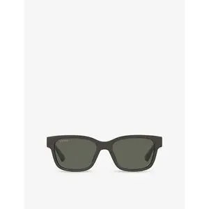 Gucci GG1716S Rectangle-Frame Injected Sunglasses Grey