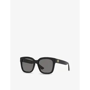 Gucci Gg1338s Rectangle-frame Sunglasses - Black