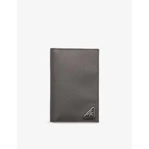Prada Saffiano Leather Passport Holder - Grey