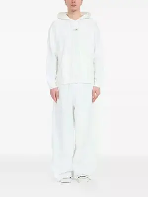 MAISON MARGIELA Numeric Print Front Pocket Hoodie - White