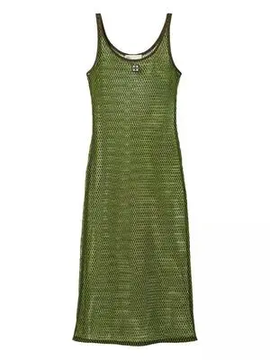 Tory Burch Mesh Midi Dress - Green