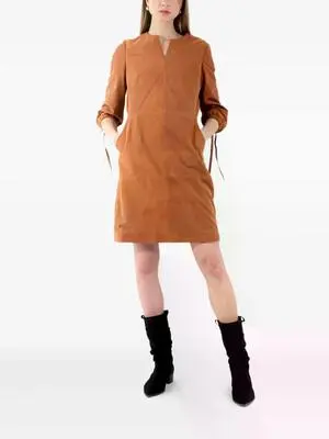 POCHE PARIS V-neck Dress - Brown