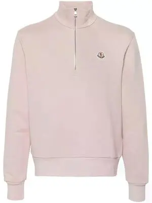 Moncler Logo-patch Cotton Sweatshirt - Pink