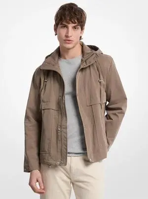 Michael Kors Nylon Twill Windbreaker Jacket - Brown