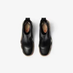 Burberry Leather Chelsea Boots - Black