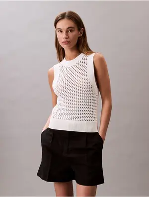Calvin Klein Open Stitch Tank Top - Tofu