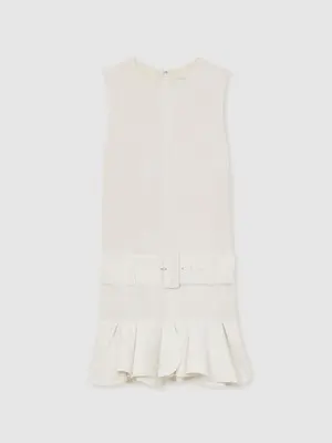 REISS Kimberly Ruffle Hem Belted Mini Dress