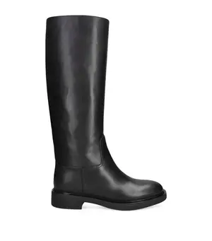 GIANVITO ROSSI Leather Ascott Knee-high Boots - Black