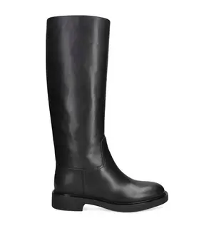 GIANVITO ROSSI Leather Ascott Knee-high Boots - Black