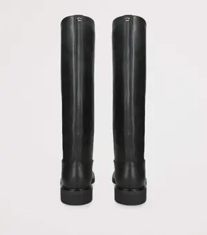 GIANVITO ROSSI Leather Ascott Knee-high Boots - Black
