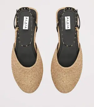 Alaïa Raffia Espadrilles - Beige