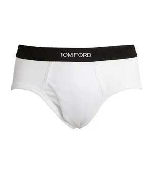 TOM FORD Cotton-stretch Logo Briefs - White