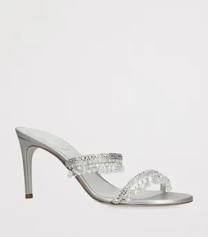 Rene Caovilla Chandelier Heeled Mules - Grey