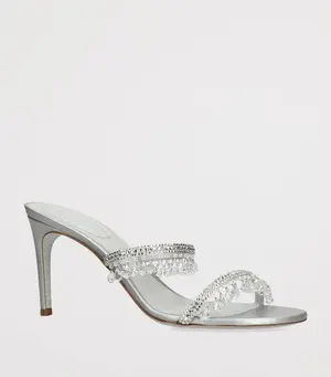 Rene Caovilla Chandelier Heeled Mules - Grey