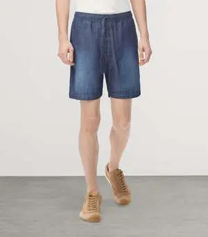 Loewe Cotton Chambray Shorts - Blue