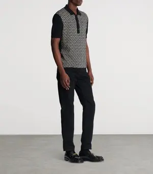 Balmain Knitted Labyrinth Polo Shirt