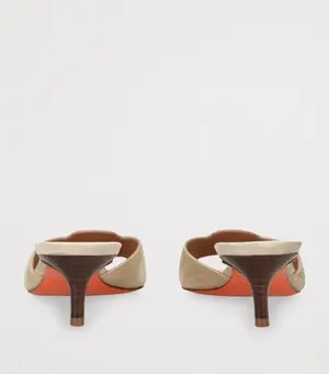 Santoni Suede Kitten Mules