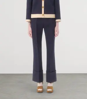 Valentino Garavani Wool-silk Flared Trousers