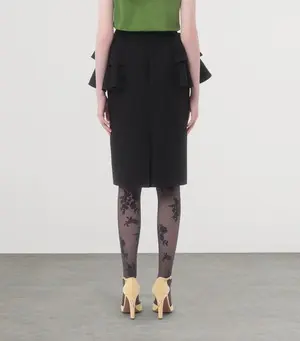 Valentino Garavani Wool-silk Ruffled Midi Skirt