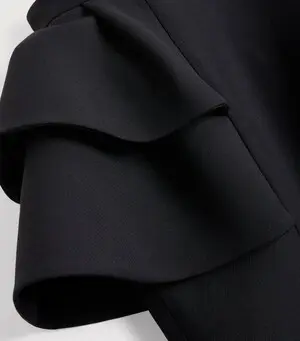 Valentino Garavani Wool-silk Ruffled Midi Skirt