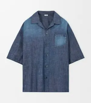 Loewe Cotton Chambray Short-sleeve Shirt