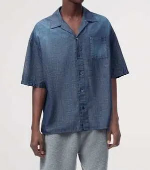 Loewe Cotton Chambray Short-sleeve Shirt