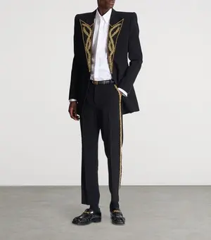 Balmain Embellished Slim Tailored Trousers