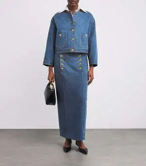 Adam Lippes Cropped Nessy Denim Jacket