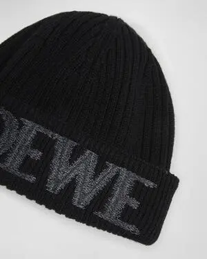 Loewe Logo Wool Beanie - Black