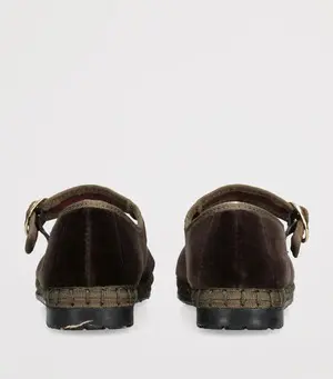 FLABELUS Velvet Mary Janes - Brown