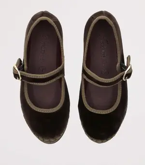 FLABELUS Velvet Mary Janes - Brown